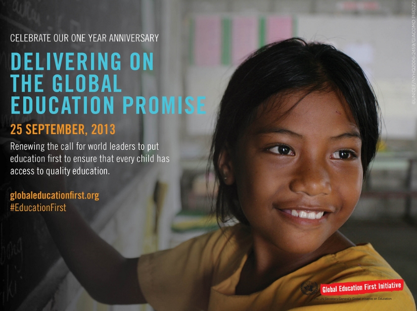 UN Education First Initiative one year on: Education cannot wait | Tina ...